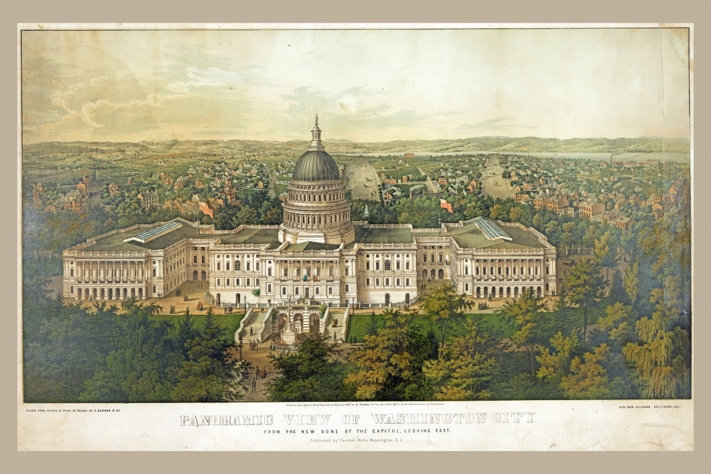Print: Panoramic View Of Washington City From The New Dome Of The ...