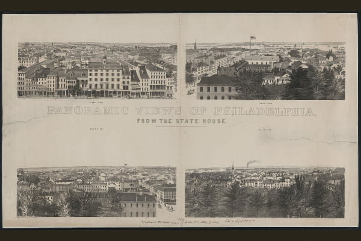 Print: Panoramic Views Of Philadelphia, From The State House, 1850 ...