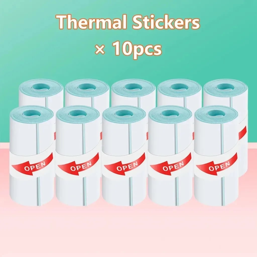 Print Paper Mini Portable Thermal Printer Paper Sticker White Thermal ...
