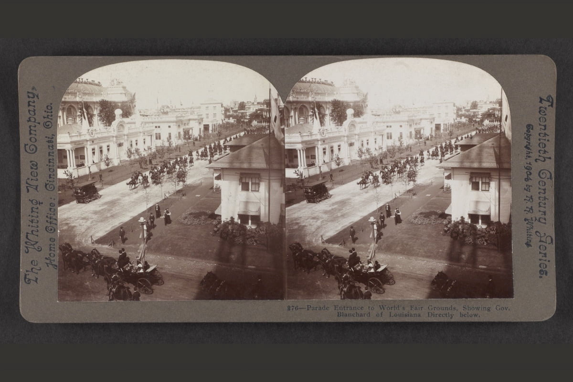 Print: Parade Entrance To World's Fair Grounds Showing Gov. Blanchard ...