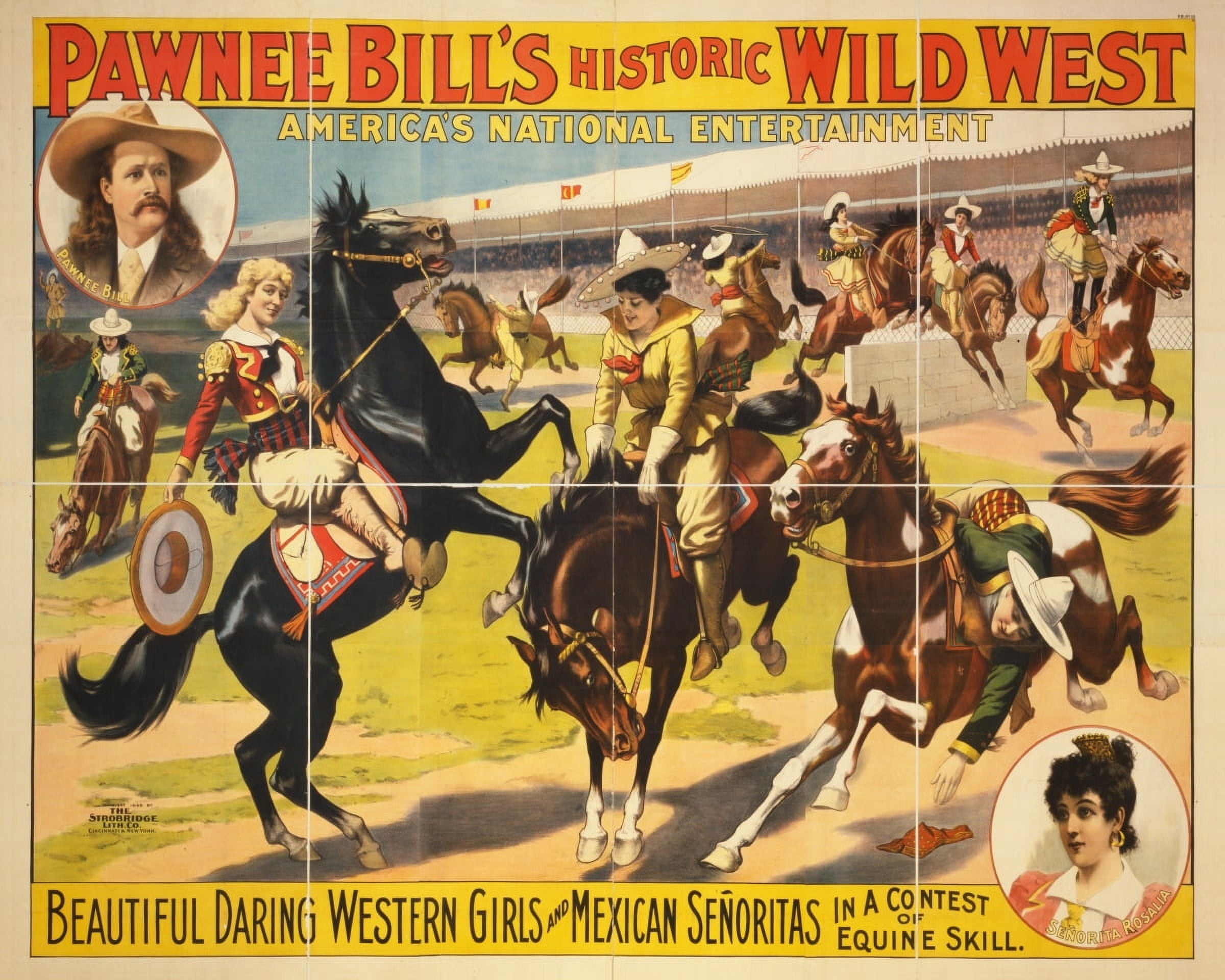 Print: Pawnee Bill's Historic Wild West. Beautiful Daring Western Girls ...