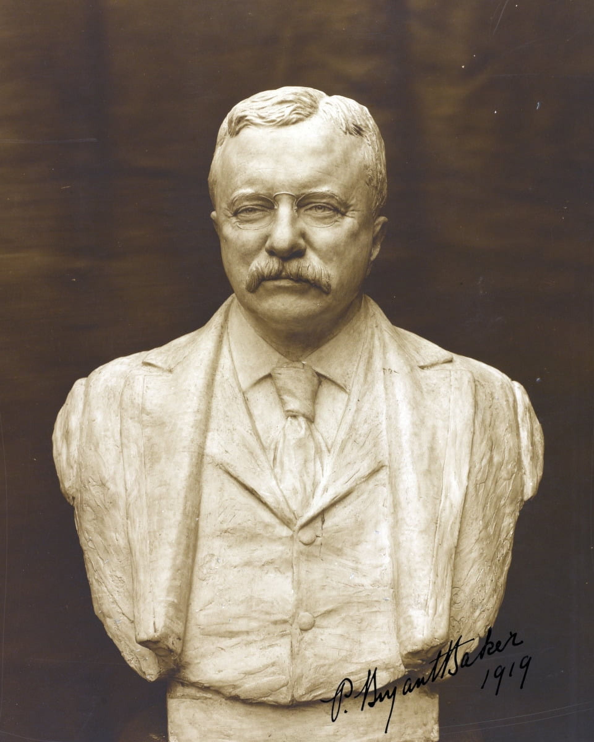 Print: Photograph Showing Bust Sculpture Of Theodore Roosevelt By Percy ...