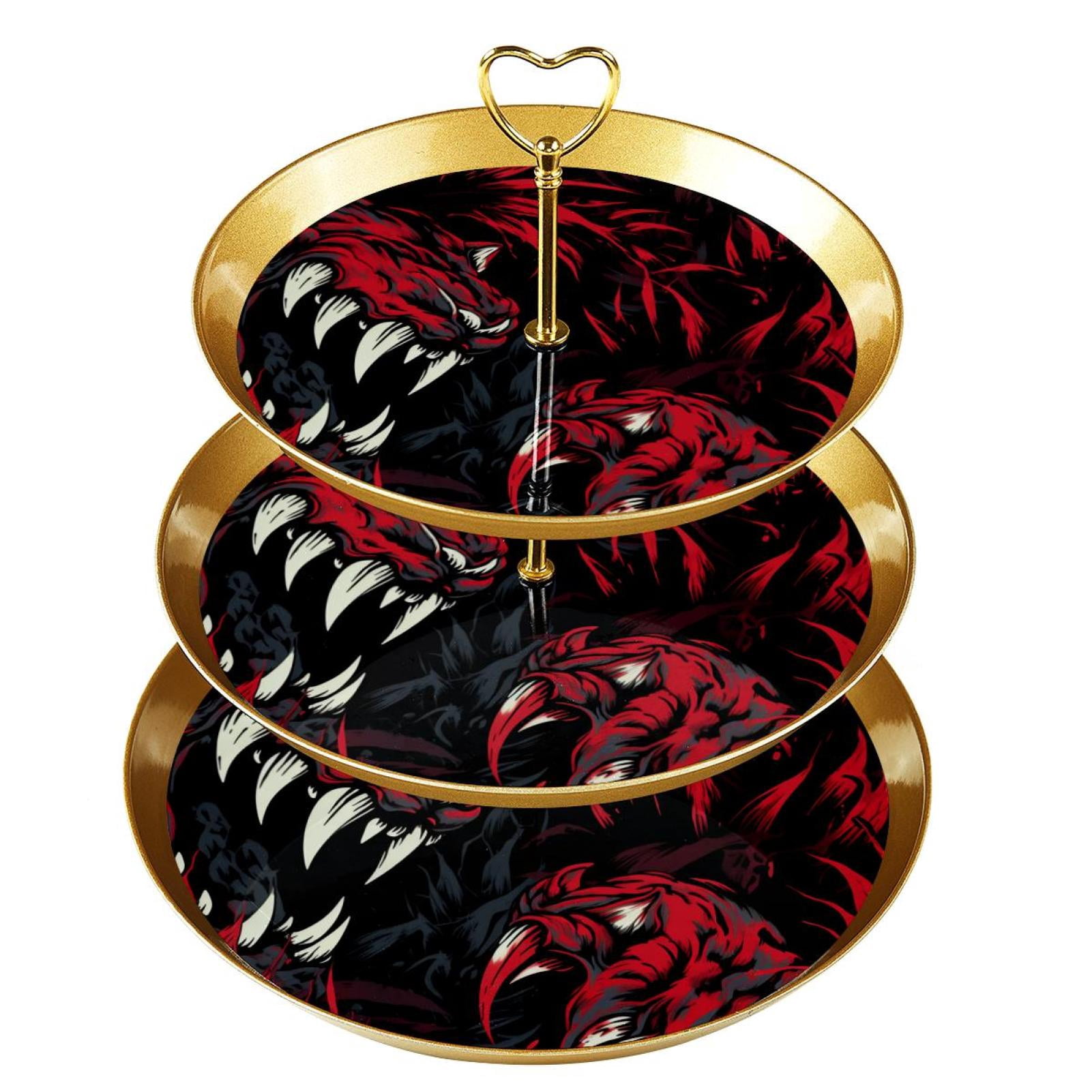 Print Plastic Discs Iron Pillar Jewelry Organizer Stand with 3 ...