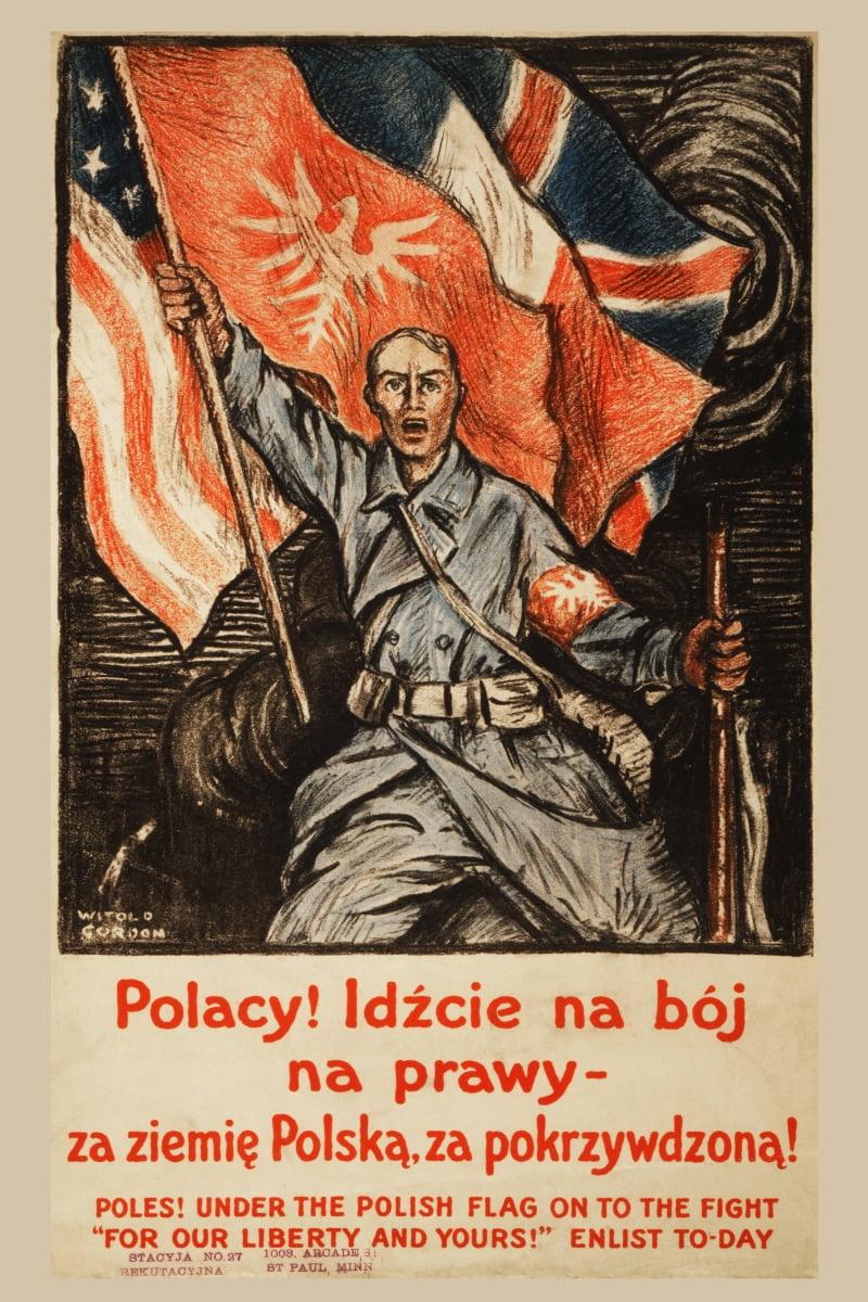 Print: Poles! Under The Polish Flag, On To The Fight - "For Our Liberty ...