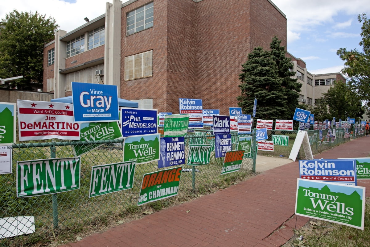 Print: Political Campaign Posters At The Hine Junior High School, 8th ...