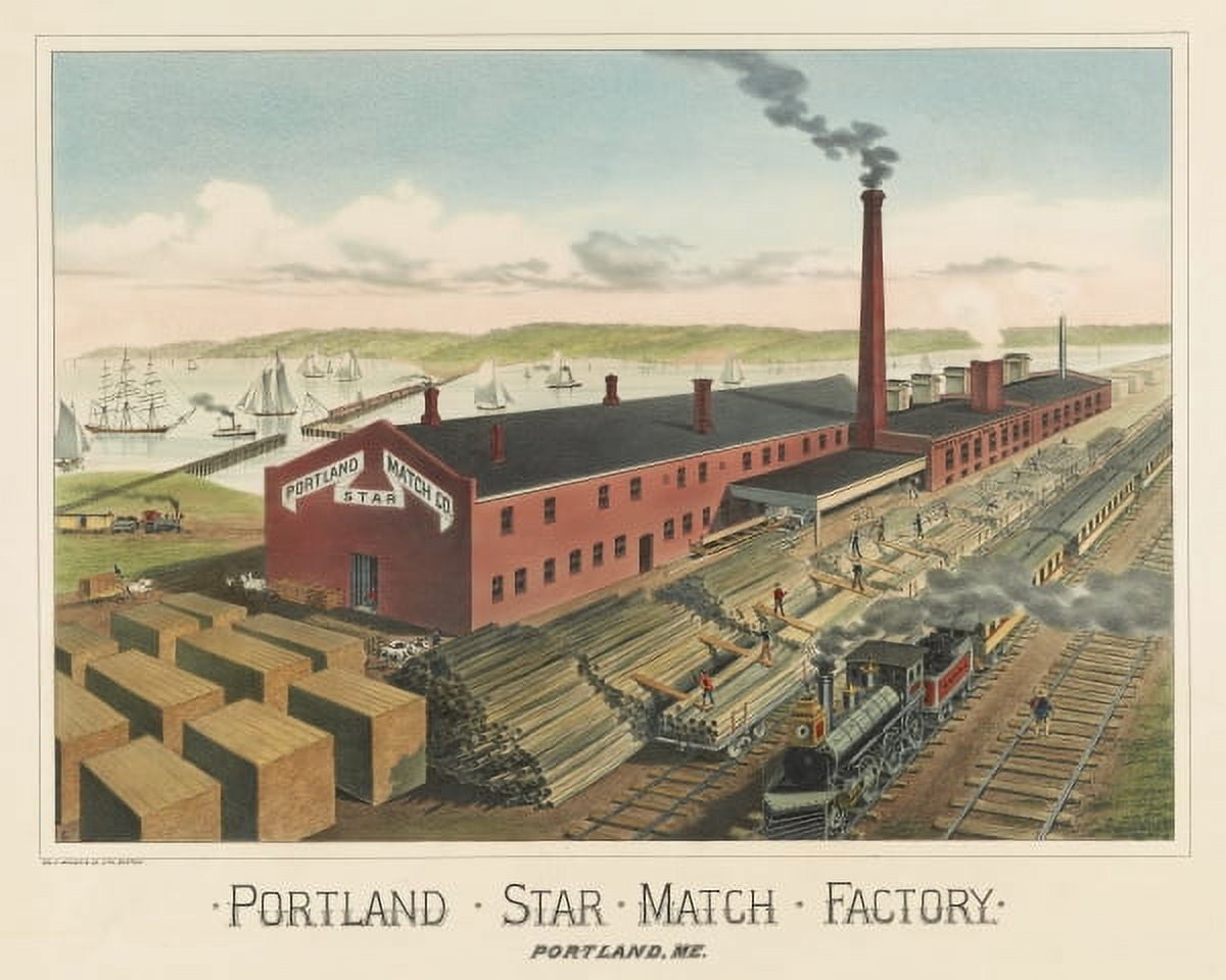 Print: Portland Star Match Factory, Portland, Maine, circa 1860-1880 ...