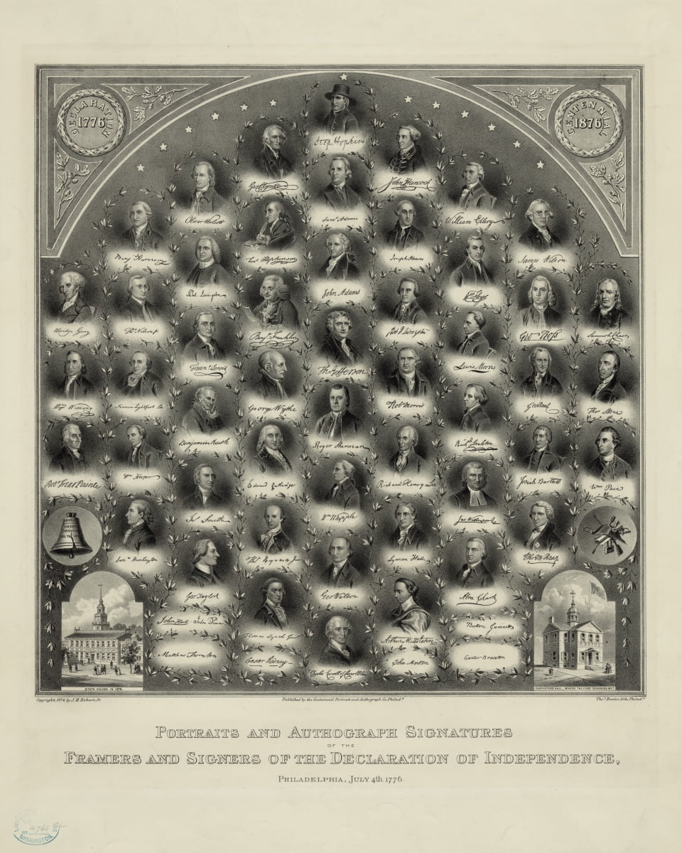 Print: Portraits And Autograph Signatures Of The Framers And Signers Of ...