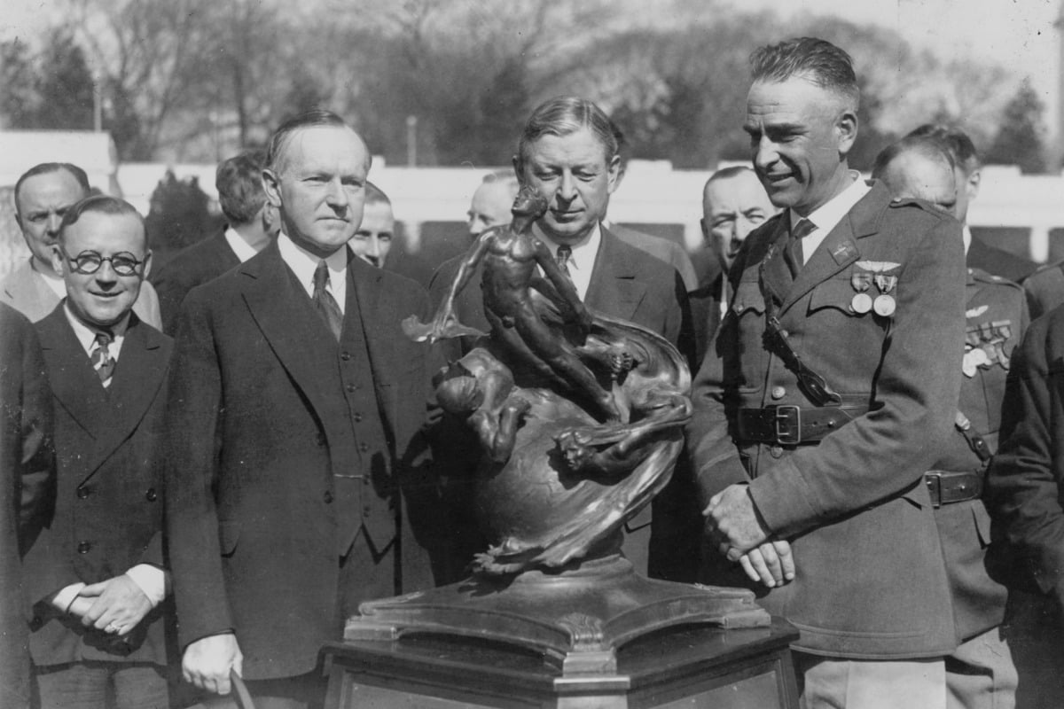 Print: President Coolidge Presents Collier Trophy, 1927 - Walmart.com