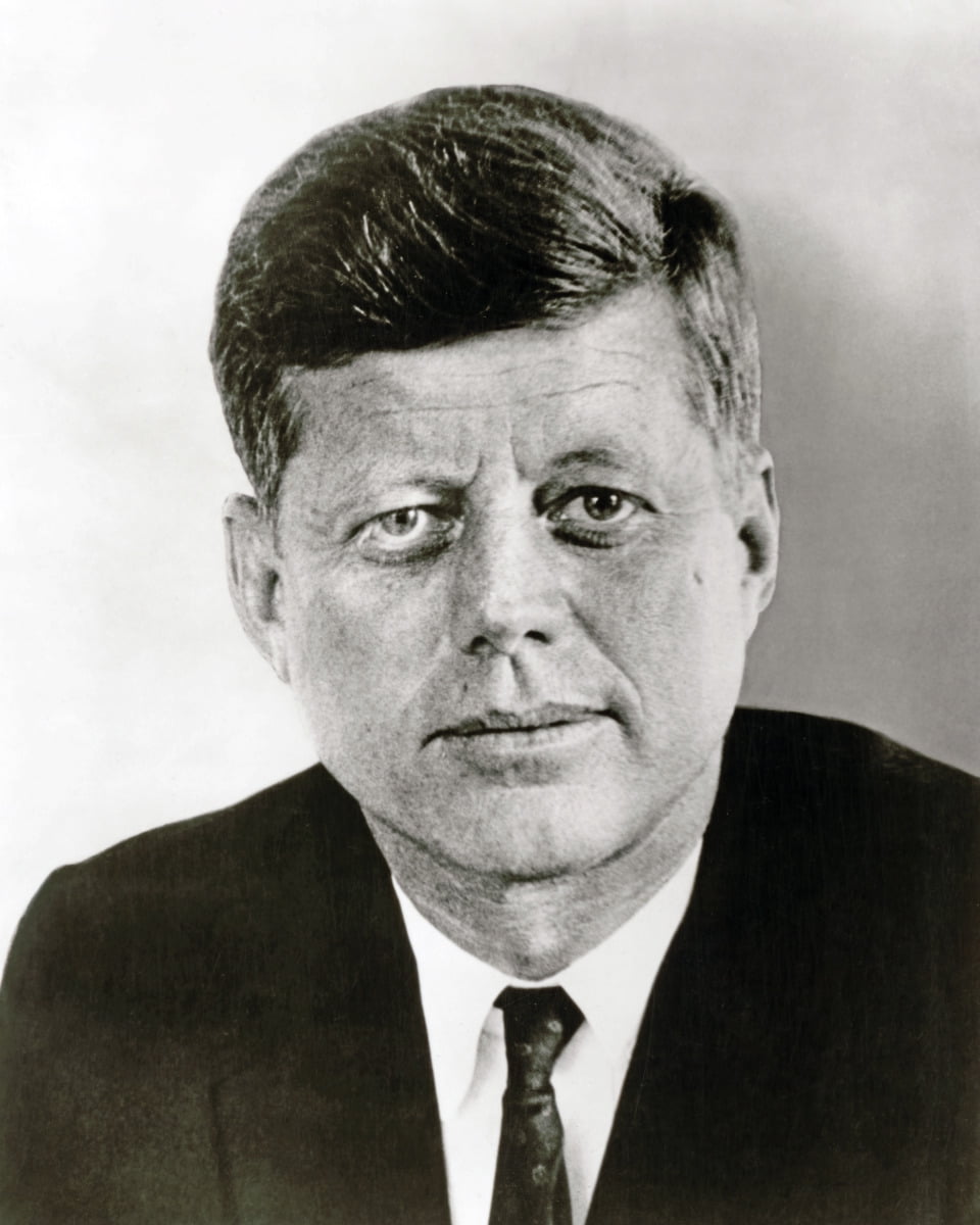 Print: President John F. Kennedy, Head-And-Shoulders Portrait, Facing ...