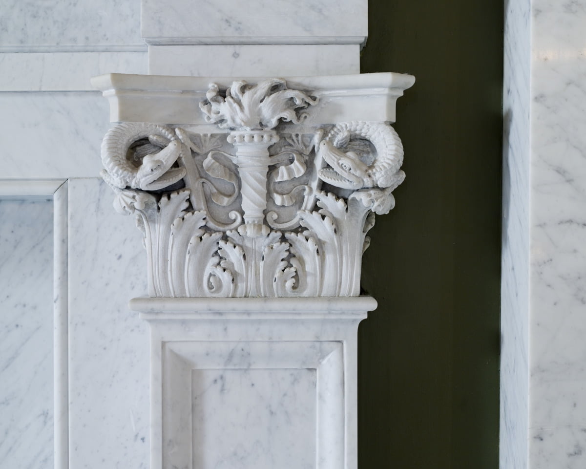 Print: Printers' Marks+columns. Detail Of Column Capital. Library Of ...