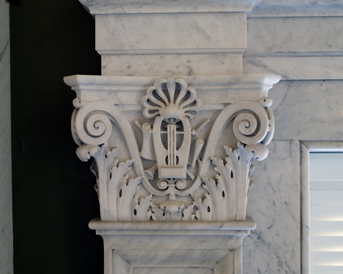 Print: Printers' Marks+columns. Detail Of Column Capital. Library Of ...