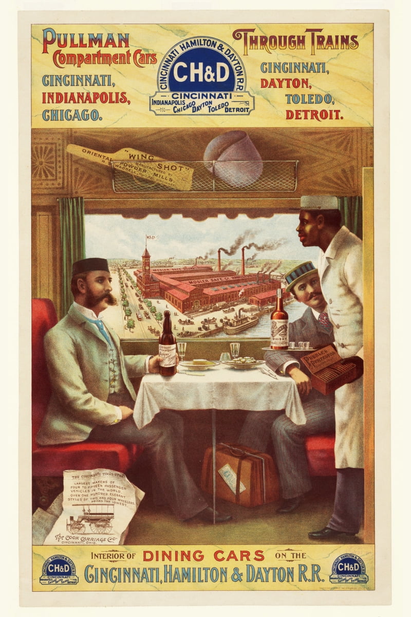 Print: Pullman Compartment Cars Through Trains -- Interior Of Dining ...