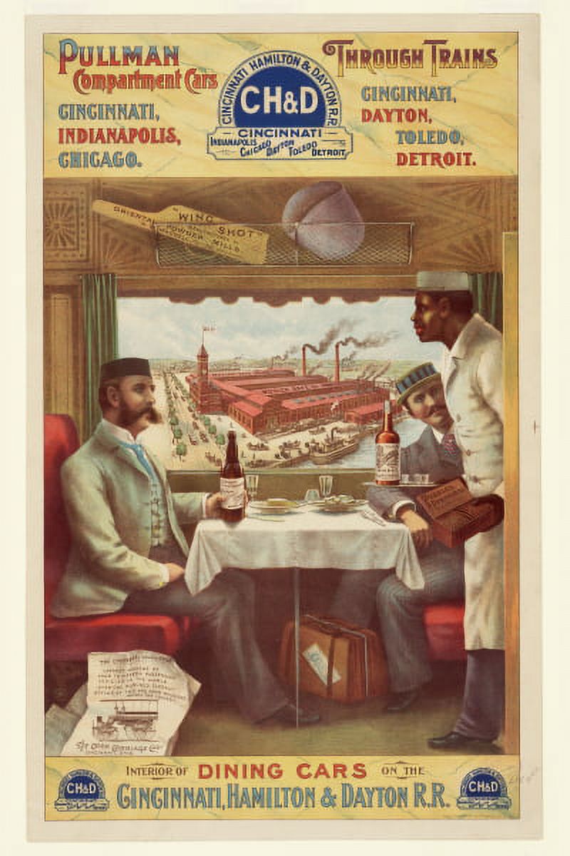 Print: Pullman Compartment Cars Through Trains -- Interior Of Dining ...
