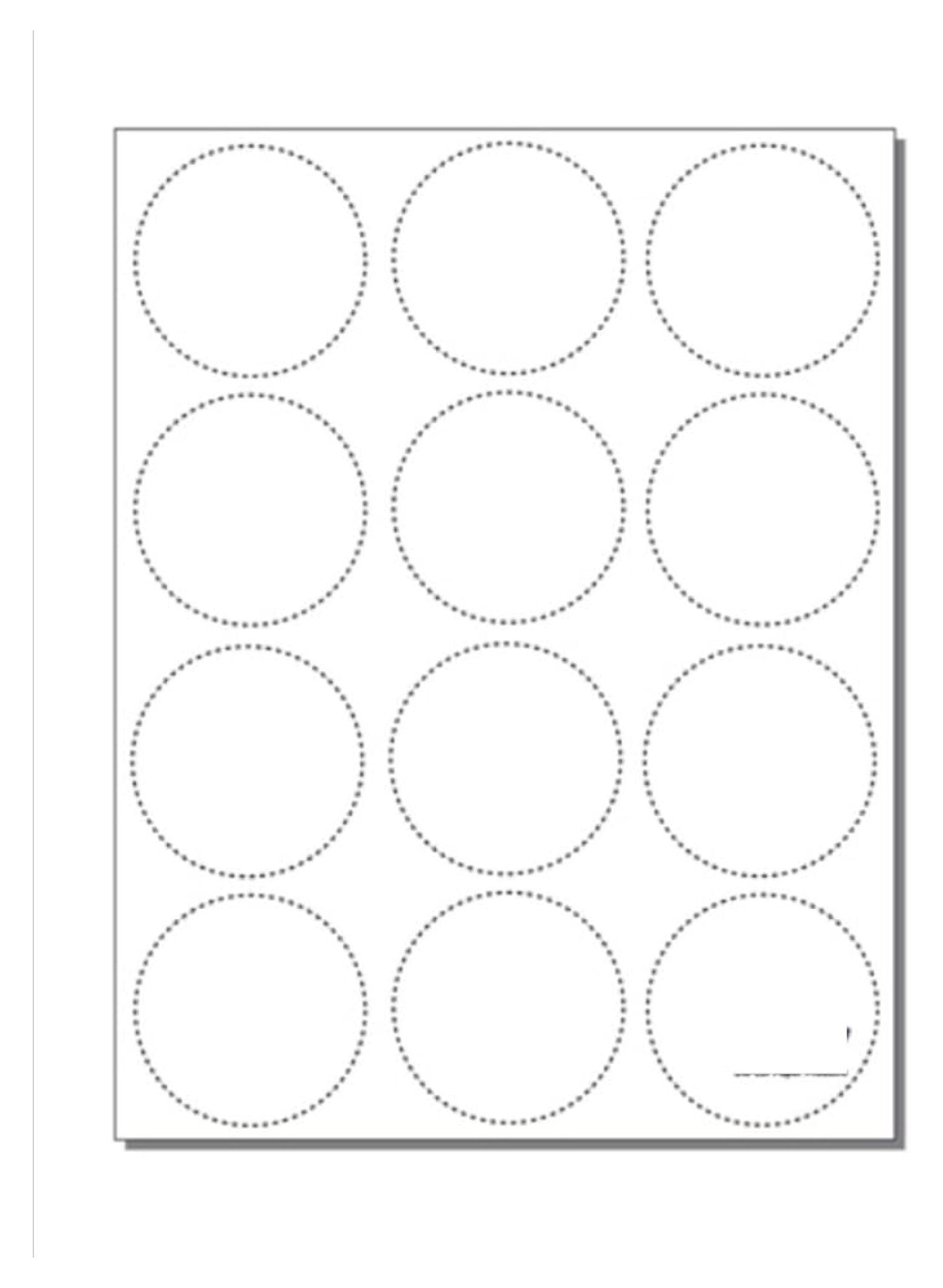 Print-Ready 2-1/4" Diameter Circle-Perforated Button Blanks, 12-UP on 8 ...