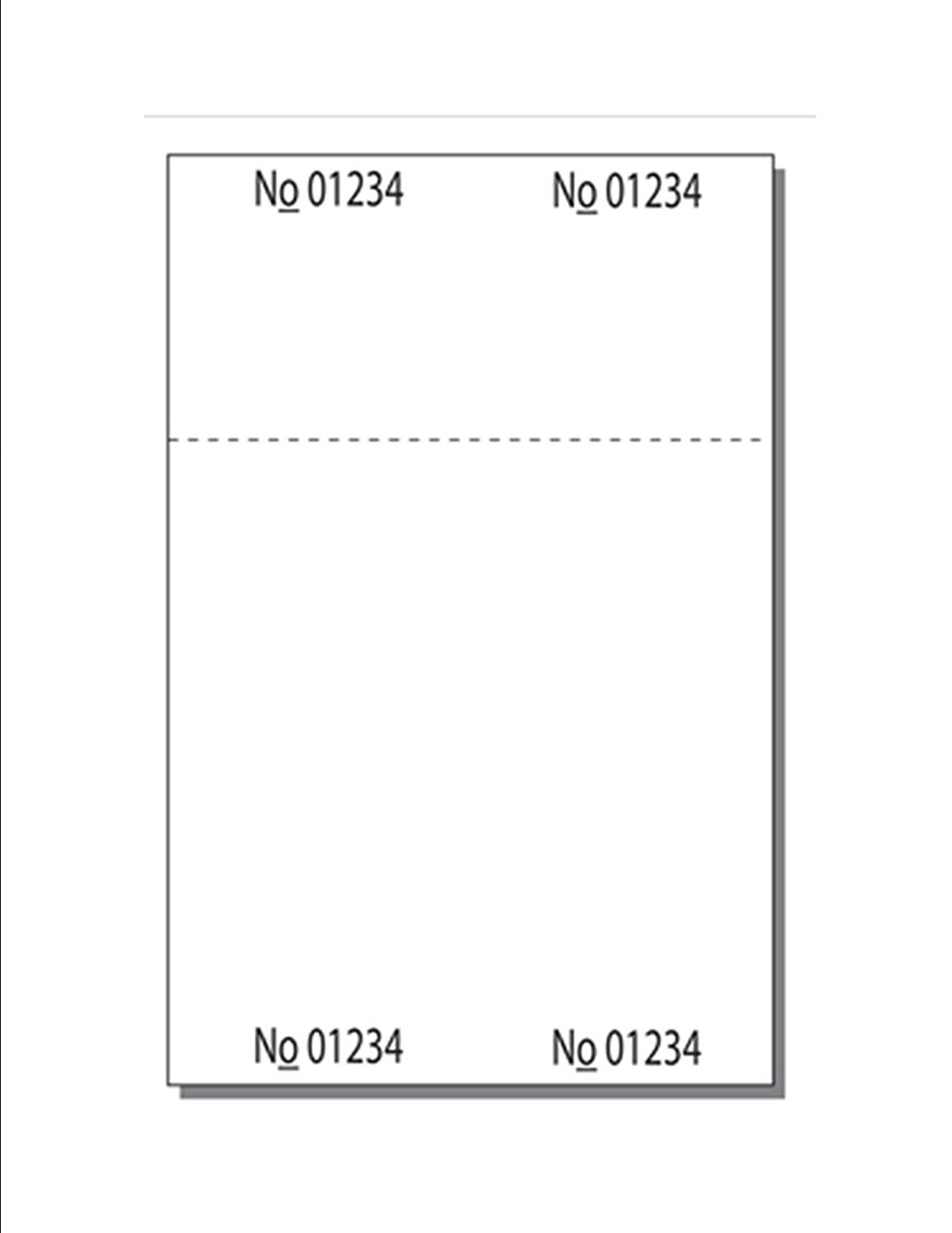 Print-Ready Numbered Ticket Sheets, 4-1/4" x 6-1/2", 2 Tickets Per ...