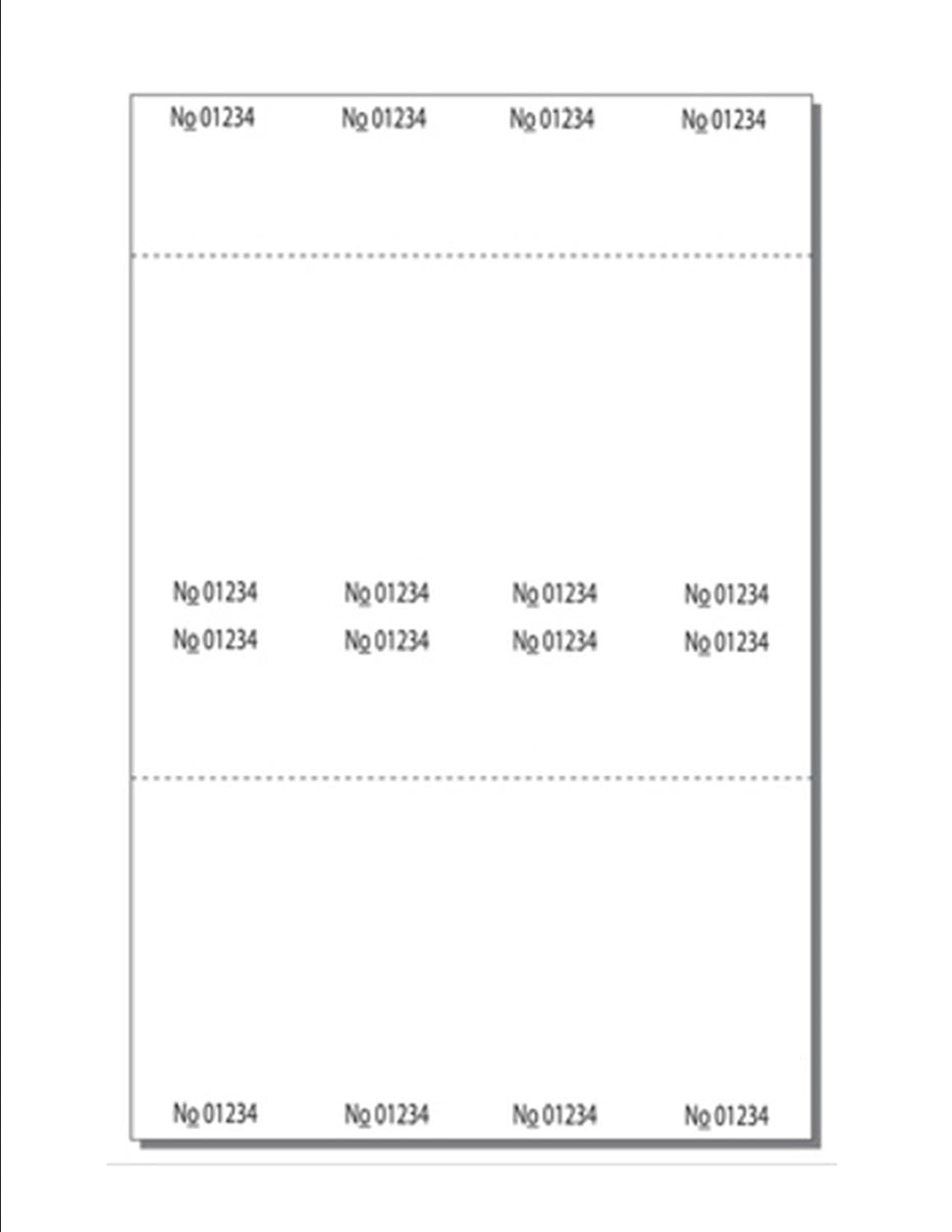 Print-Ready Numbered Ticket Sheets, 8-1/2" x 13", 8 Tickets Per Sheet ...