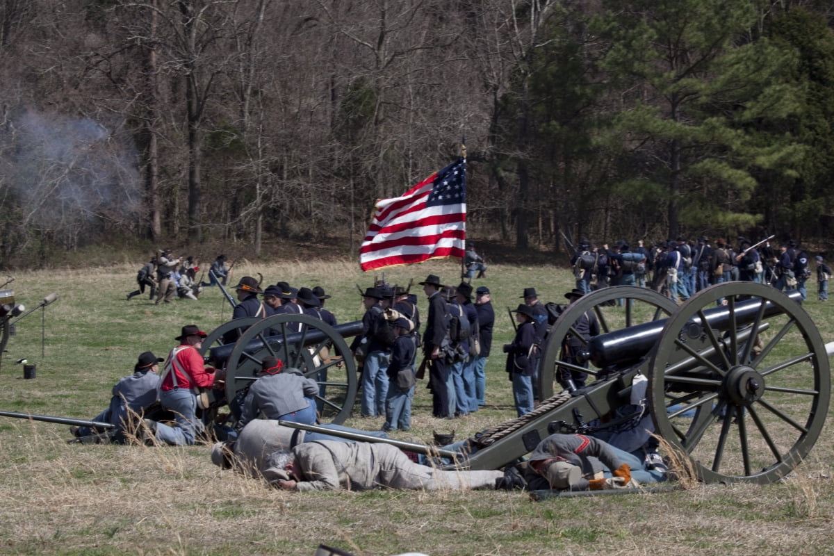 Print: Reenactment Of Civil War Siege Of April 1862, Bridgeport ...