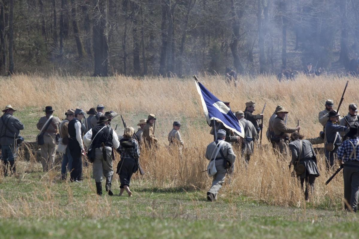 Print: Reenactment Of Civil War Siege Of April 1862, Bridgeport ...