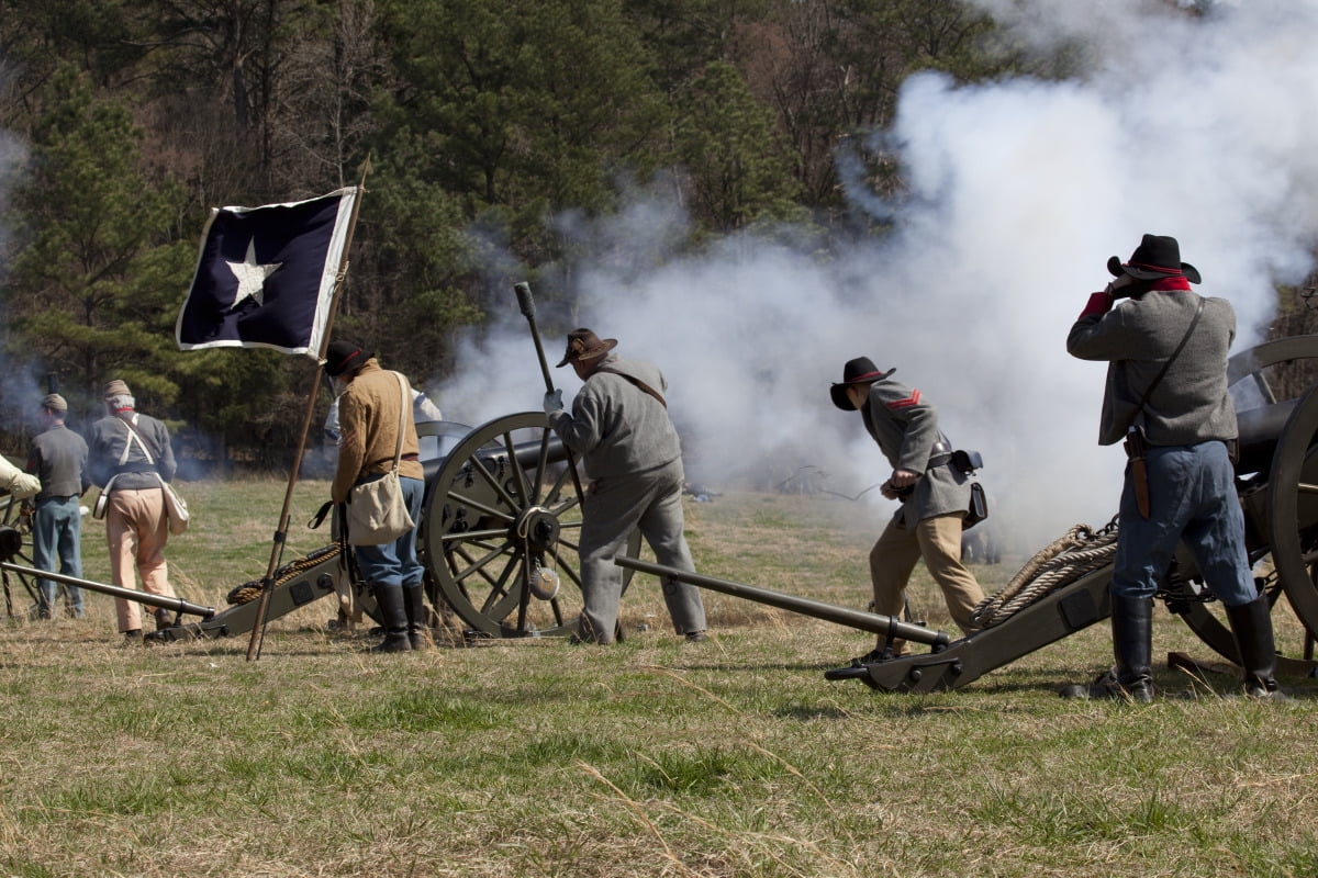 Print: Reenactment Of Civil War Siege Of April 1862, Bridgeport ...