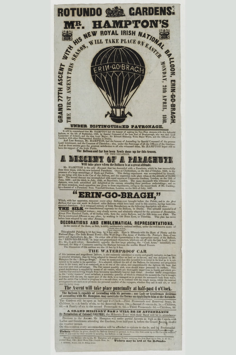 Print: Rotundo i.e. Rotunda Gardens. Mr. Hampton's Grand 77th Ascent ...