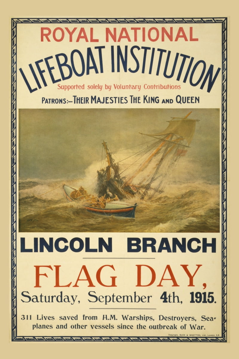 Print: Royal National Lifeboat Institution, Lincoln Branch, Flag Day ...
