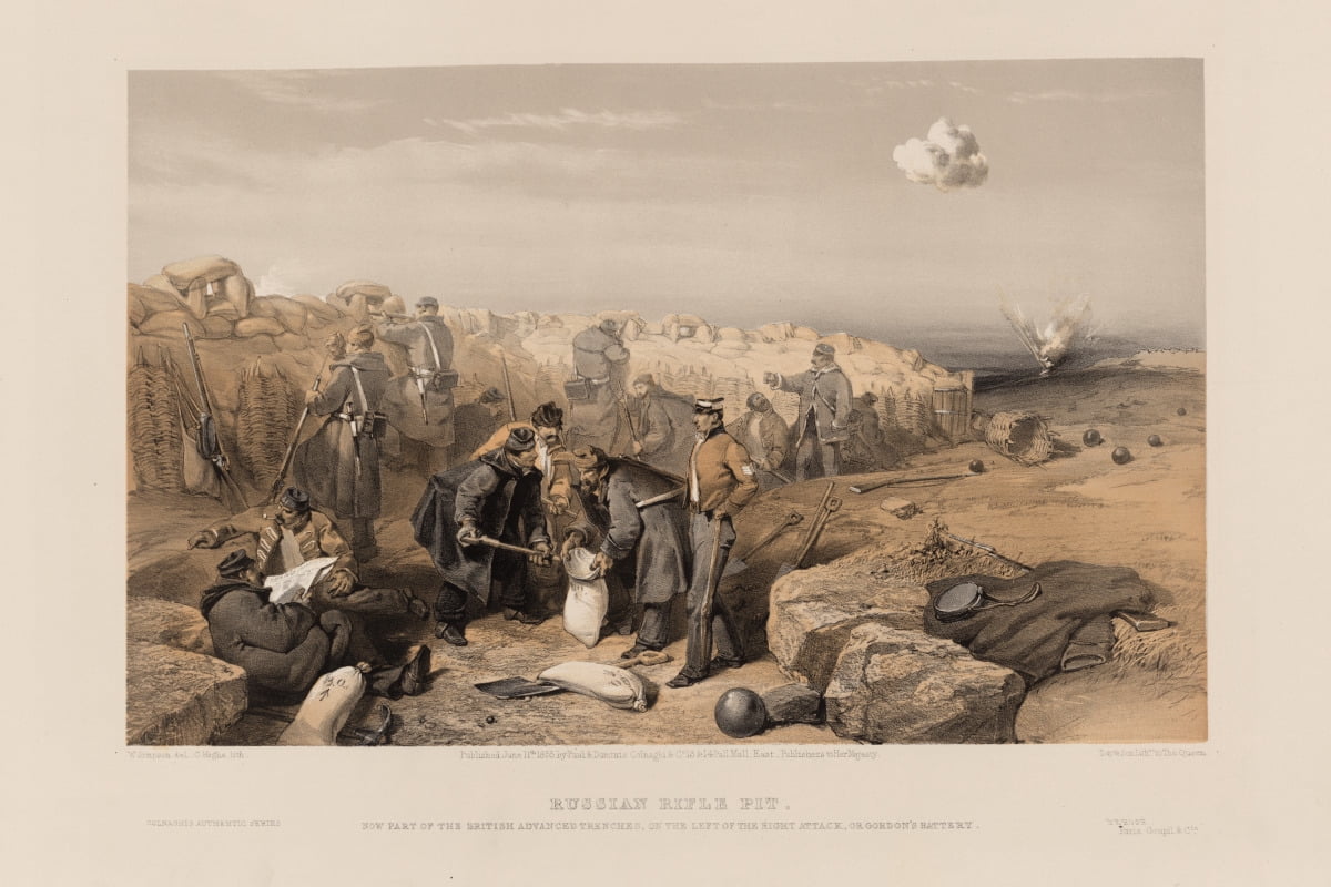 Print: Russian Rifle Pit - Now Part Of The British Advanced Trenches ...