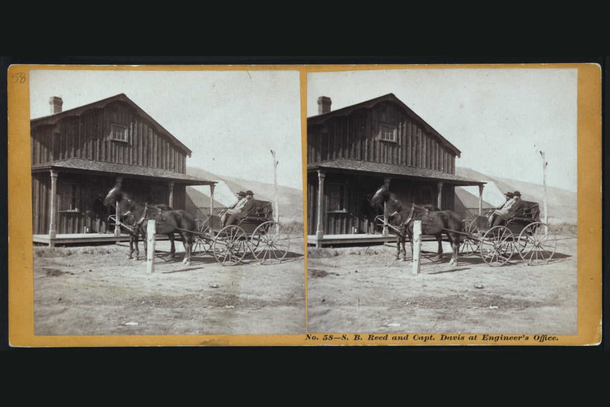 Print: S.B. Reed And Capt. Davis At Engineer's Office, circa 1868 ...