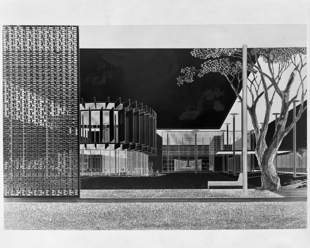 Print: Sae Fraternity House, Miami, Florida (Project). Rendering, 1952 ...