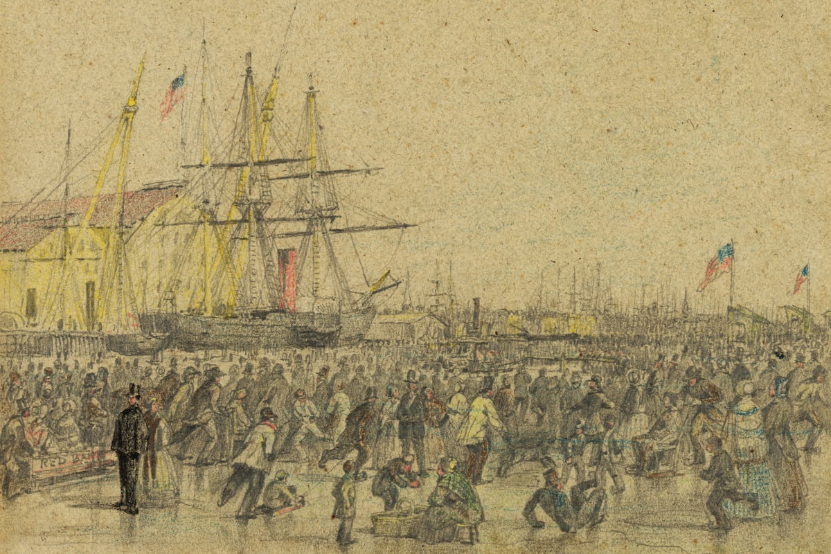 Print: Scene On The Delaware River At Philada. During The Severe Winter ...