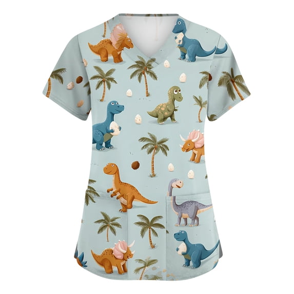 Print Scrubs for Women Nurse Vet Pediatric with Design Fit Plus Size ...