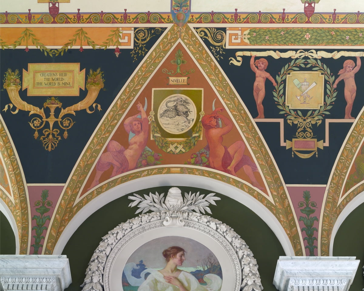 Print: Second Floor Corridor. Printers' Marks+columns. Printer's Mark ...