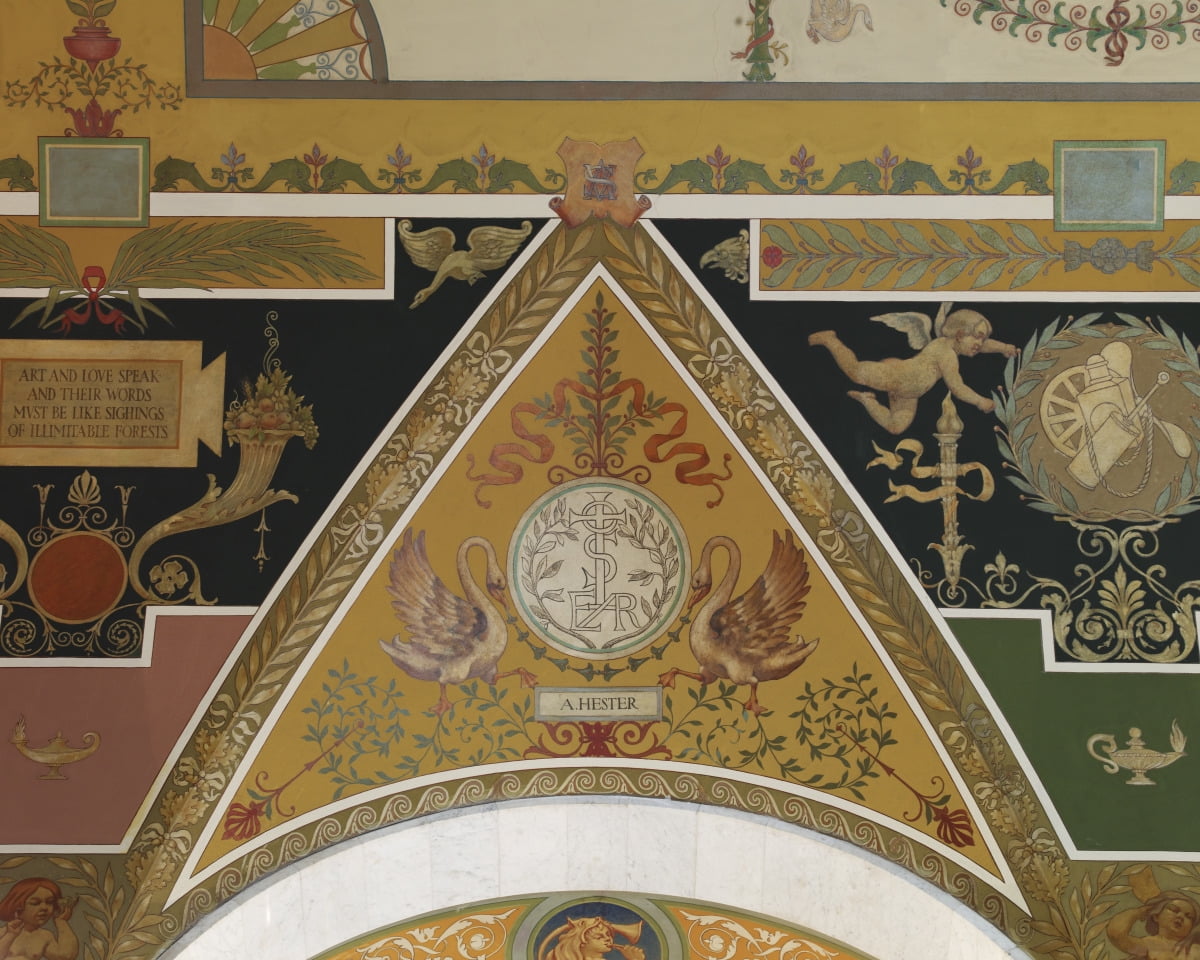 Print: Second Floor Corridor. Printers' Marks+columns. Printer's Mark ...