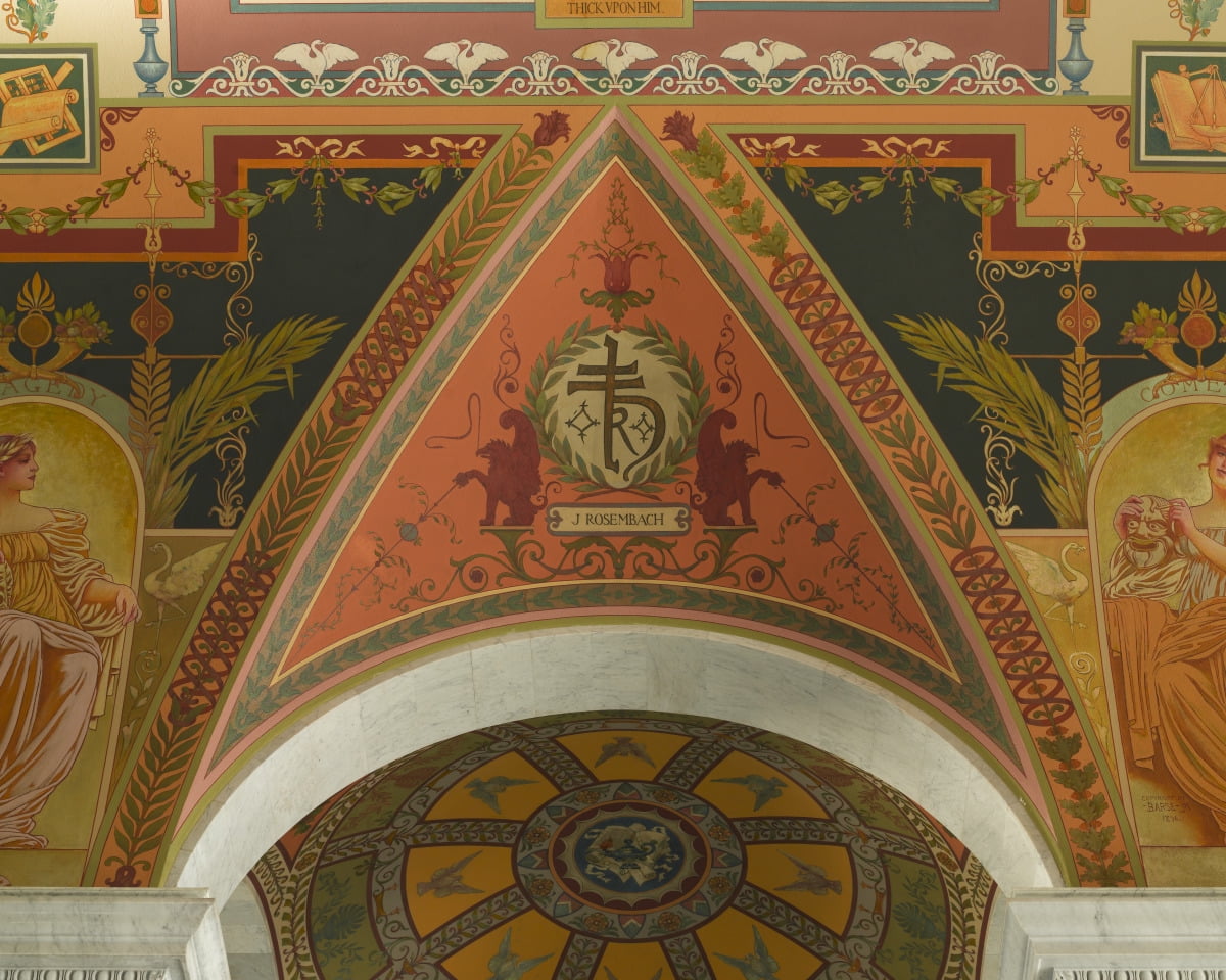 Print: Second Floor Corridor. Printers' Marks+columns. Printer's Mark ...