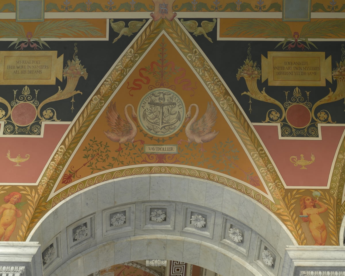 Print: Second Floor Corridor. Printers' Marks+columns. Printer's Mark ...