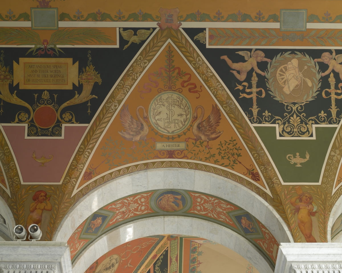 Print: Second Floor Corridor. Printers' Marks+columns. Printer's Mark ...