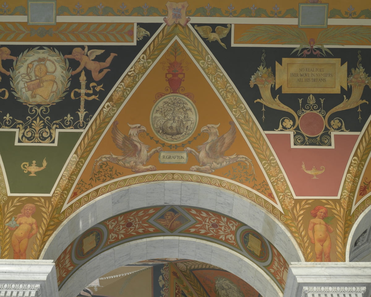 Print: Second Floor Corridor. Printers' Marks+columns. Printer's Mark ...