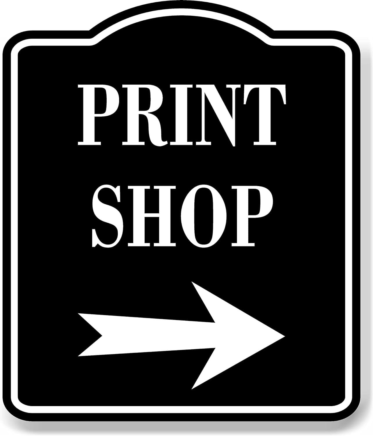 Print Shop Right Arrow BLACK Aluminum Composite Sign - Walmart.com