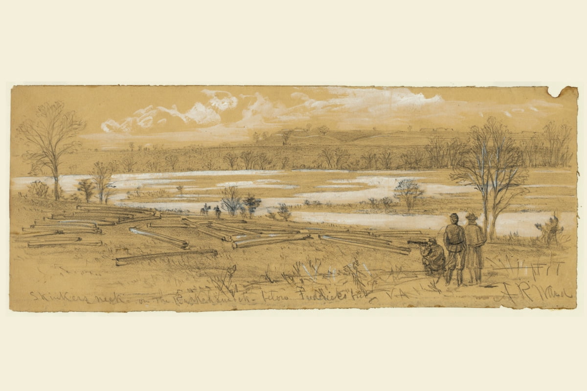 Print: Skinkers Neck On The Rappanhannock Below Fredericksburg ...