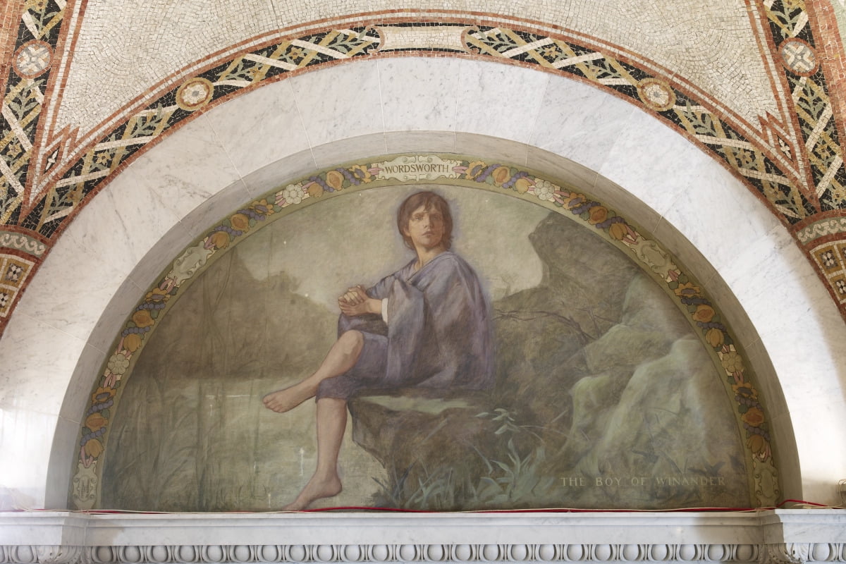 Print: South Corridor, Great Hall. Boy At Winander Mural Of The Lyric ...
