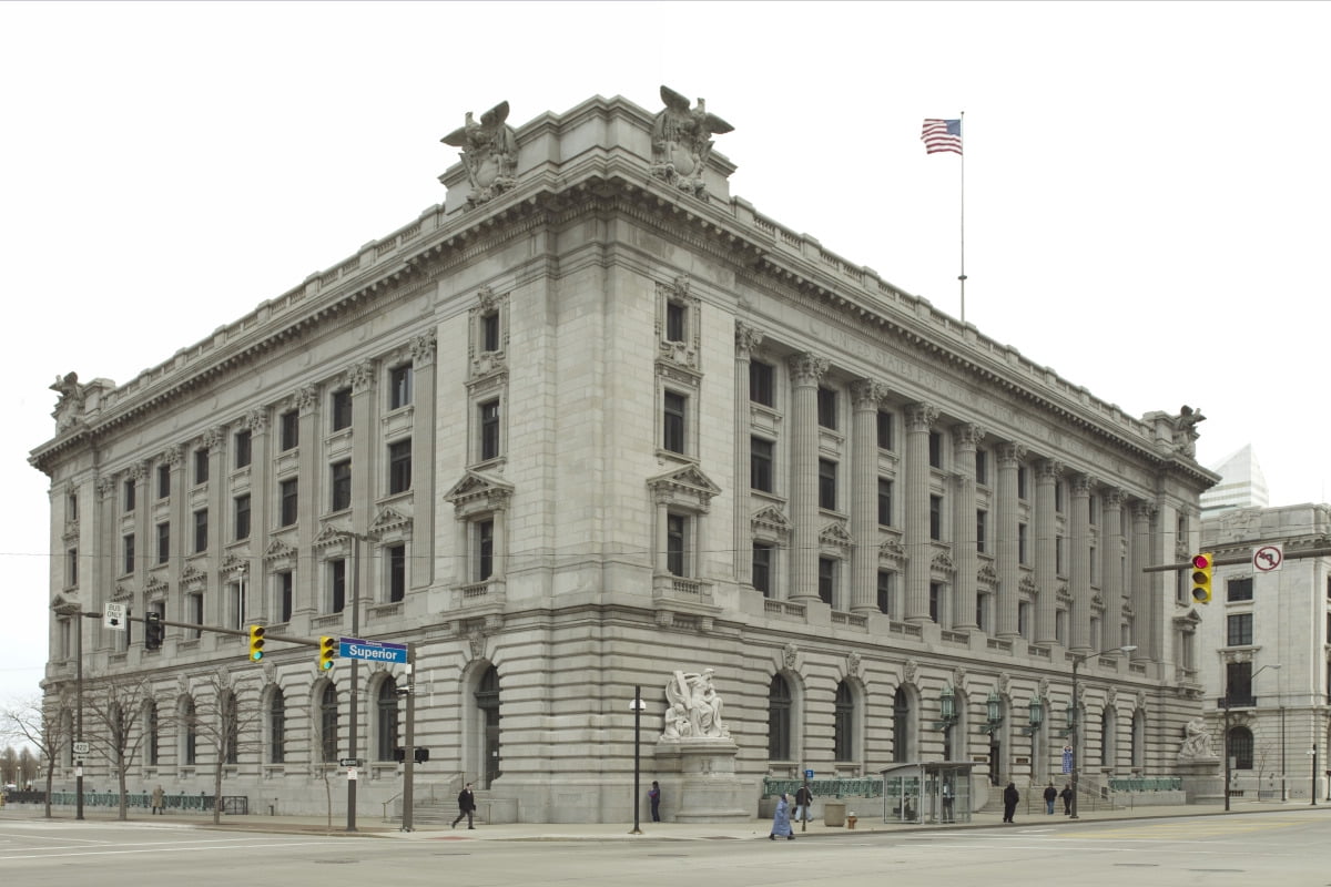 Print: Southwest Facade, Howard M. Metzenbaum U.S. Courthouse ...