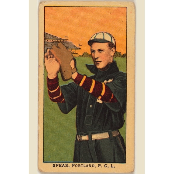 Print: Speas, Portland Team, Baseball Card Portrait, 1910 - Walmart.com