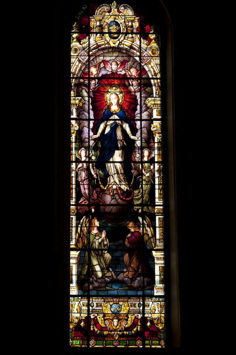 Print: Stained Glass Window, Cathedral Of The Immaculate Conception ...