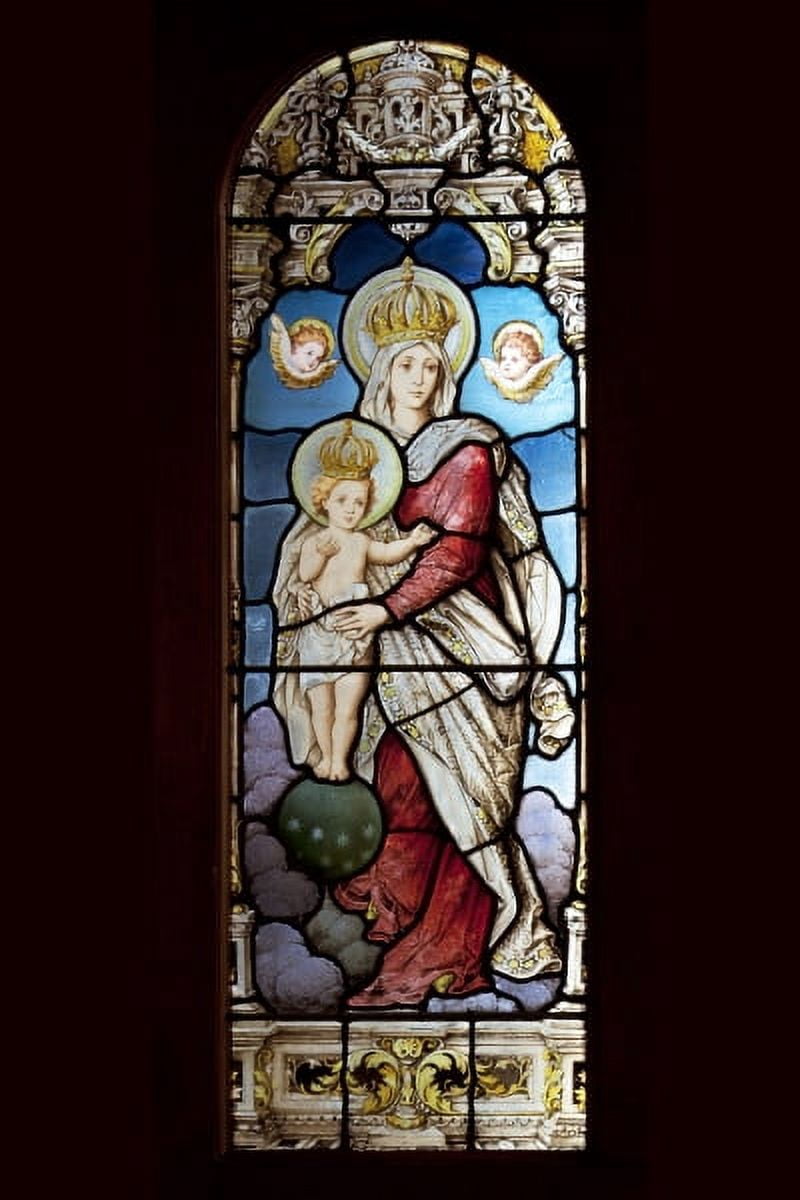 Print: Stained Glass Window, Cathedral Of The Immaculate Conception ...