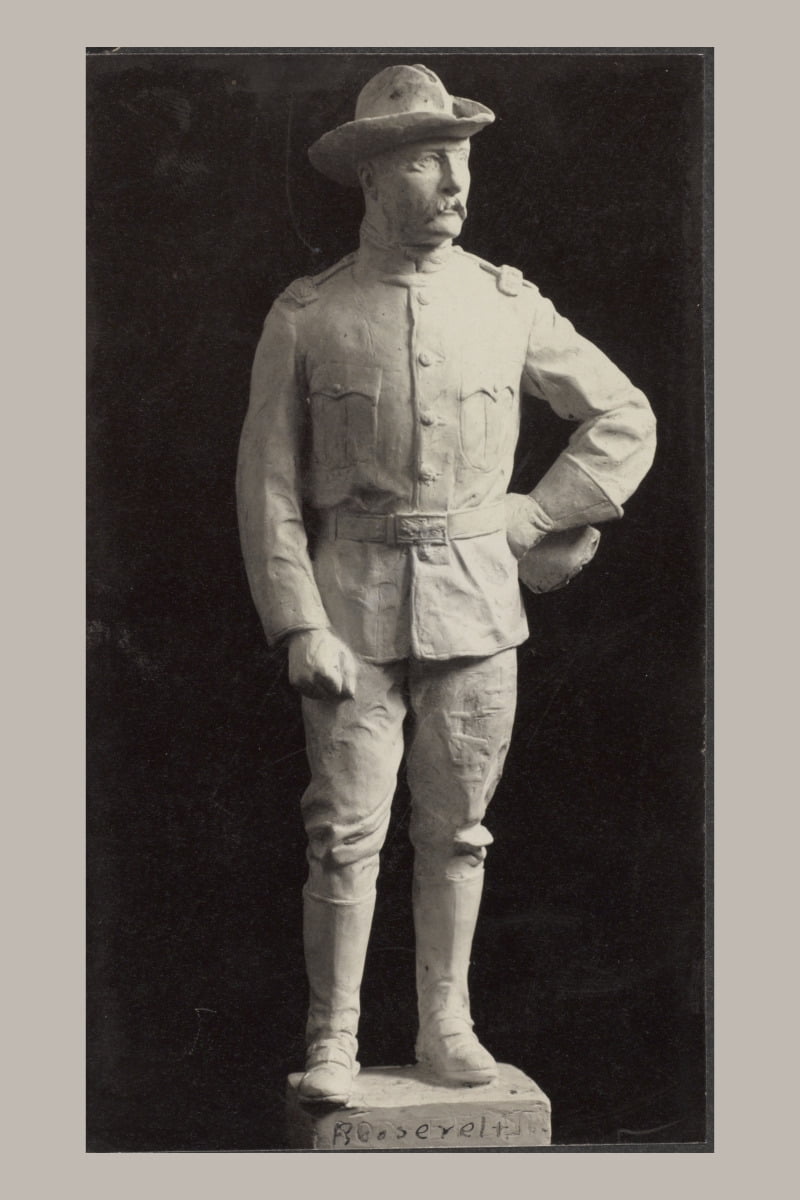 Print: Statue Of Theodore Roosevelt, Full-Length, Standing, Facing ...
