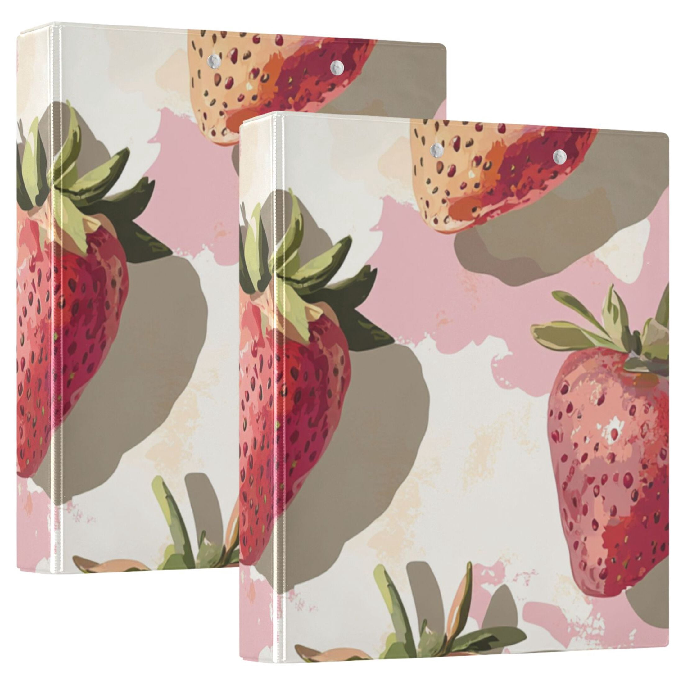 Print Strawberrys 3 Ring Binders 1.5 inch Hardcover File Folders with ...