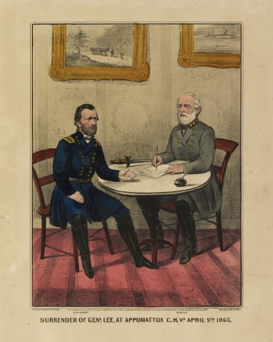 Print: Surrender Of General Lee, Appomattox Courthouse, 1865 - Walmart.com