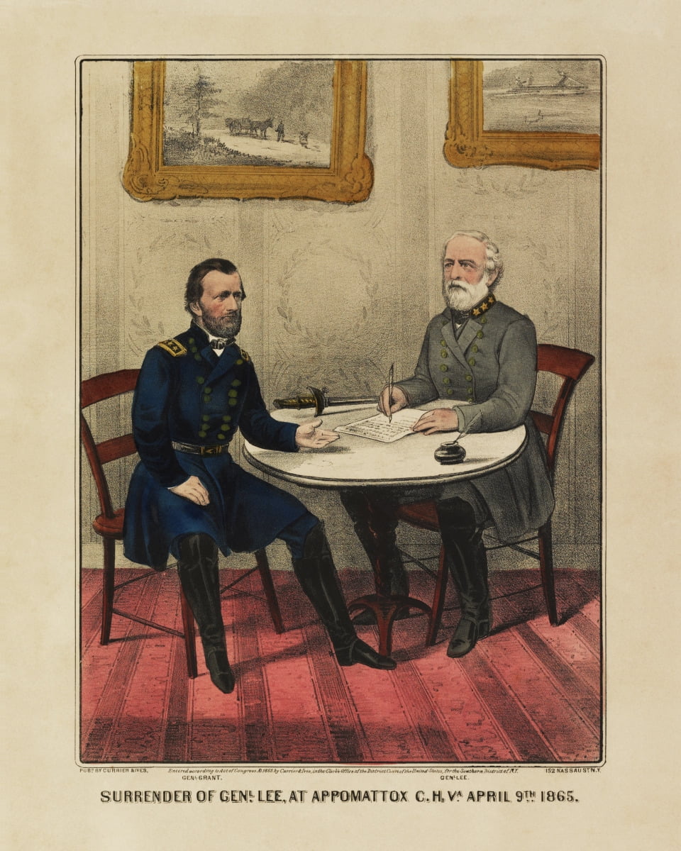 Print: Surrender Of General Lee, Appomattox Courthouse, 1865 - Walmart.com