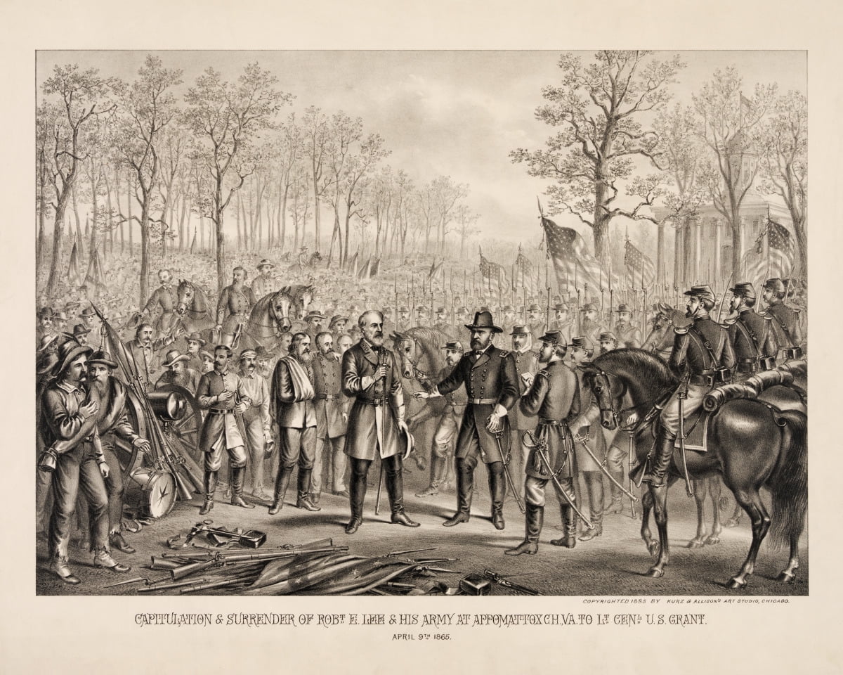 Print: Surrender of Robert E. Lee at Appomattox, April 9 1865 - Walmart.com