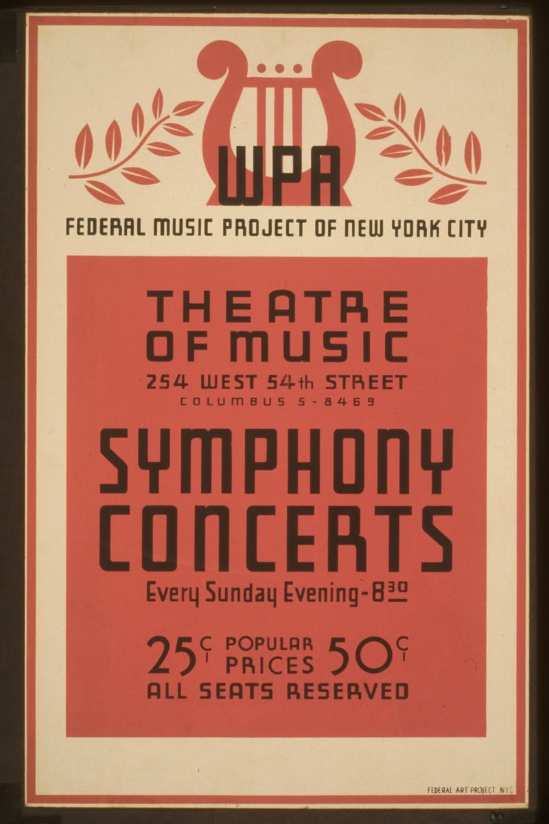 Print: Symphony Concerts Wpa Federal Music Project Of New York City ...