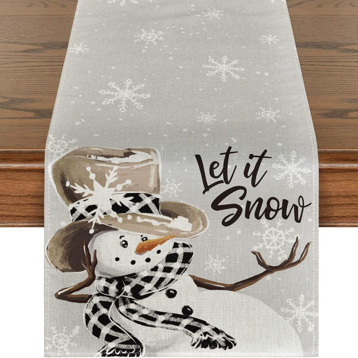 Print Table Runners Christmas Decorations, Funny Winter Christmas ...